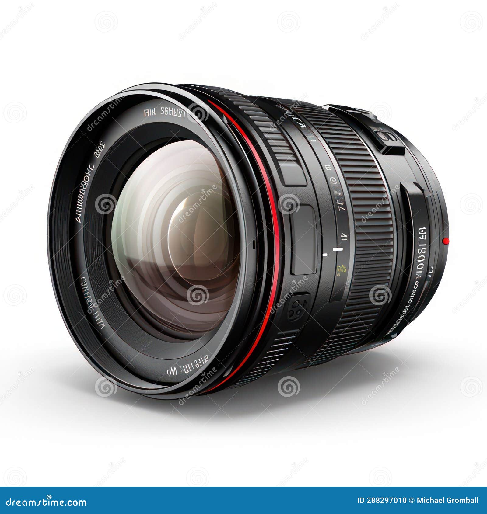 Camera Lens Isolated on White Created with Generative AI. Focus on an ...