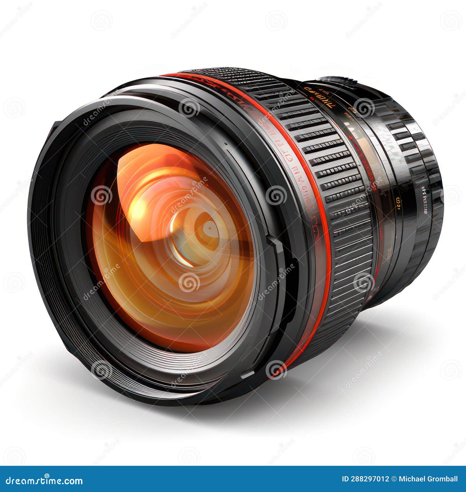 Camera Lens Isolated on White Created with Generative AI. Focus on an ...