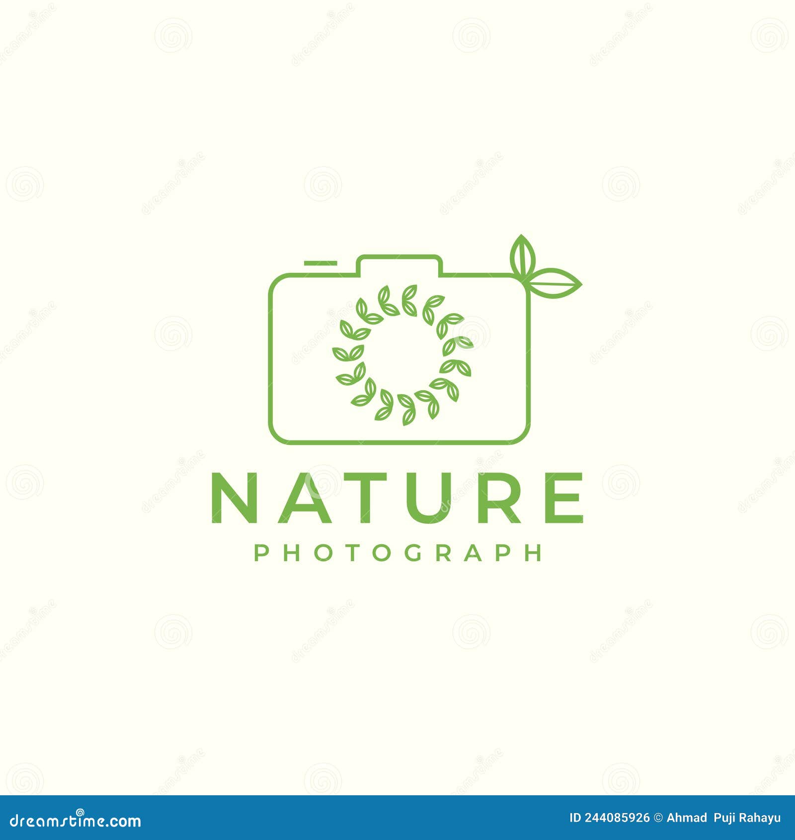 Camera with Lens Leaf Green Logo Design, Vector Graphic Symbol Icon ...