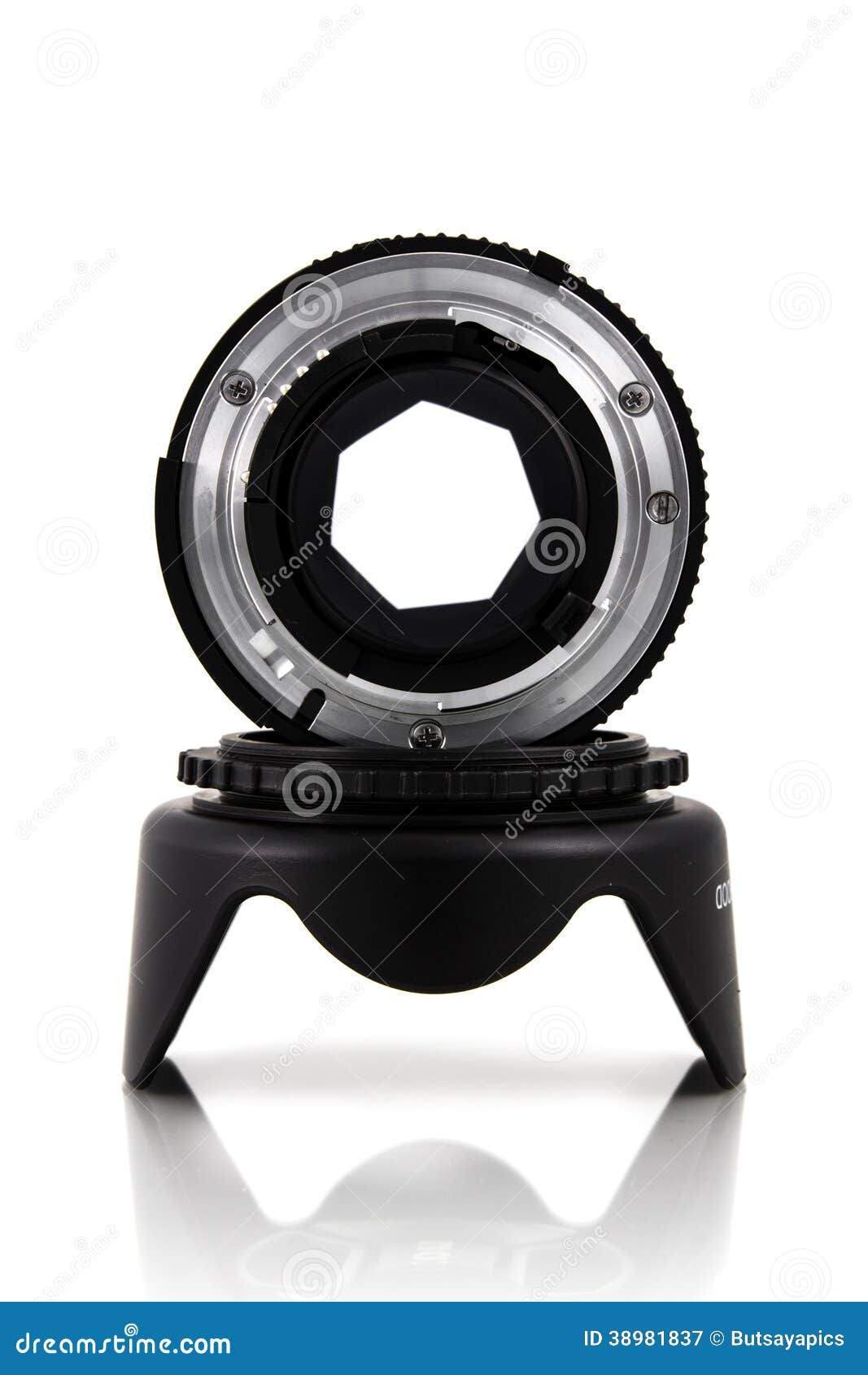Camera Lens on Lens Hood with Shadow Effect Stock Image - Image of ...