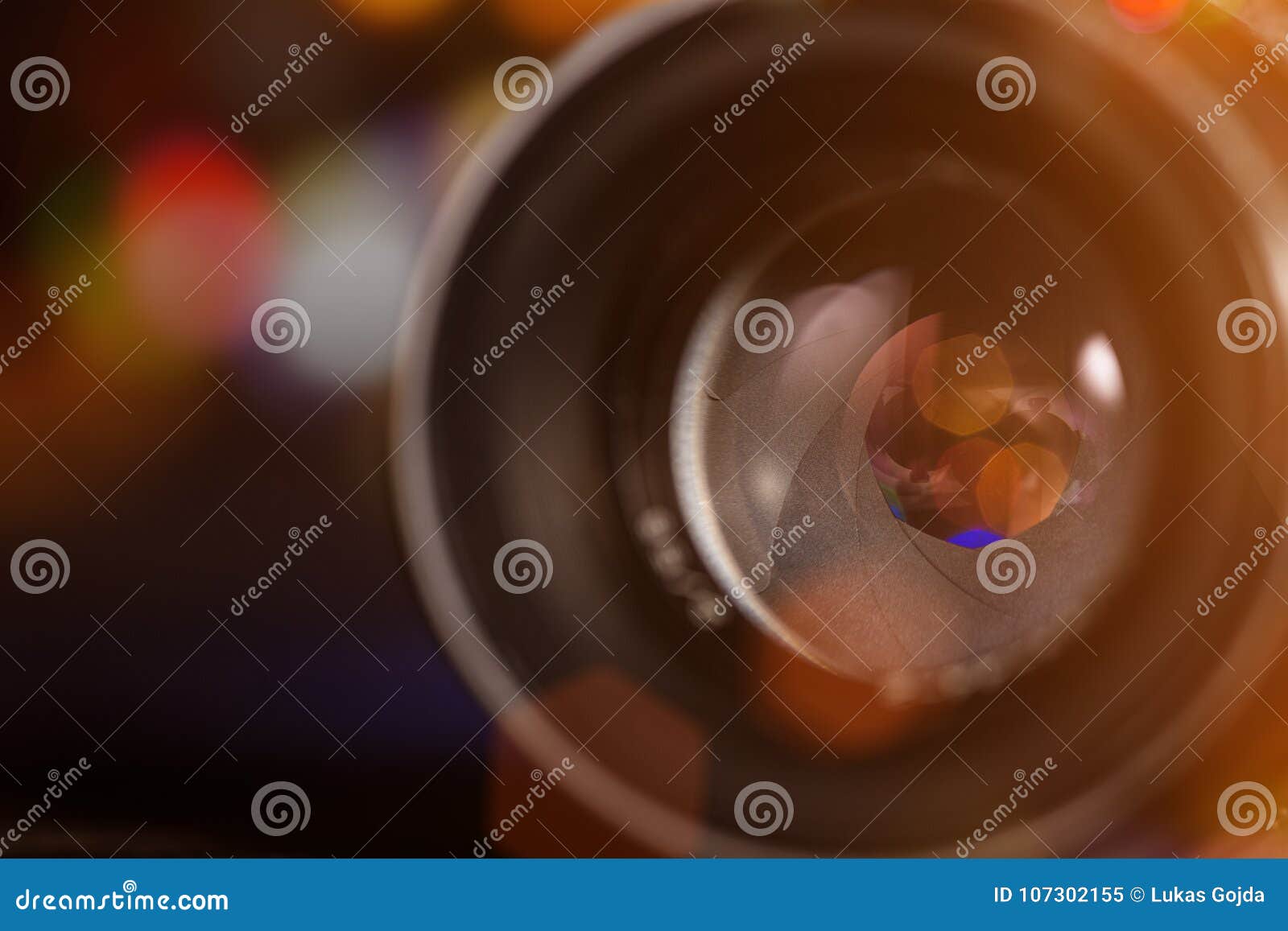 Camera Lens with Lense Reflections, Macro Shot. Stock Image - Image of ...