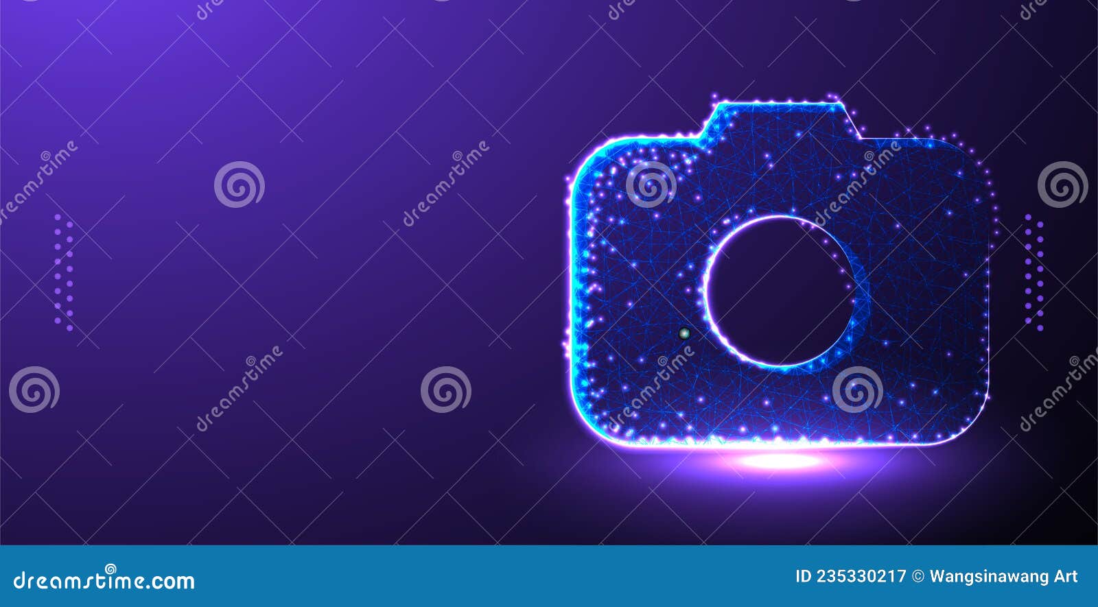Camera, Lens Polygonal Low Poly Wireframe Background Vector ...