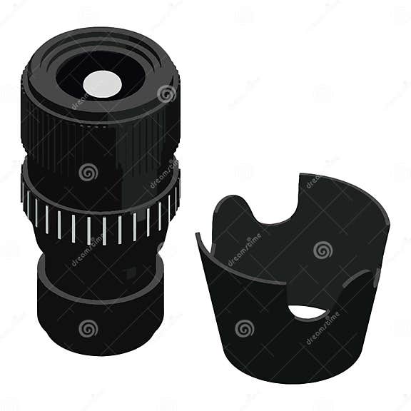 Camera Lens Protection Icon, Isometric Style Stock Vector ...
