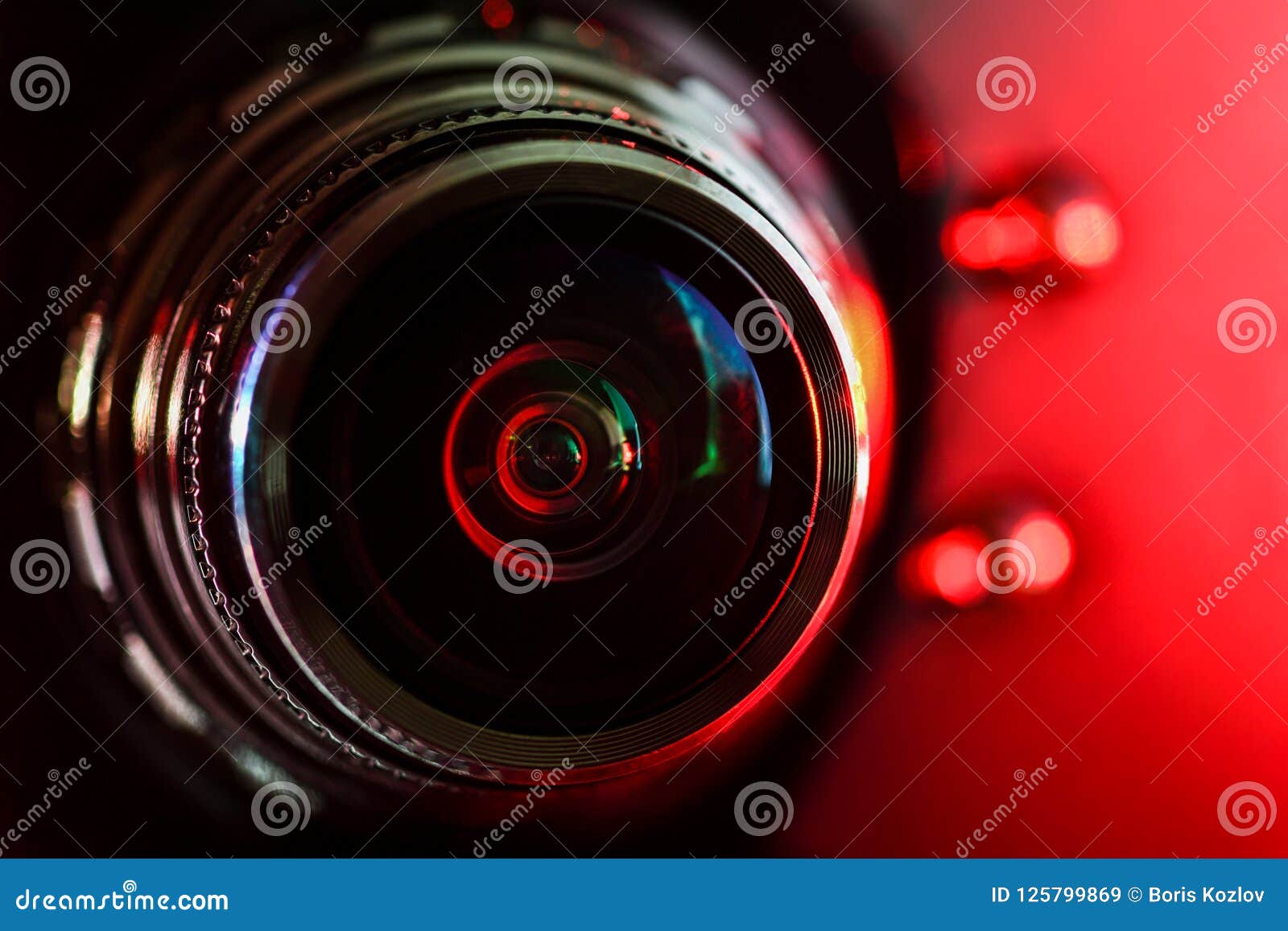 Camera Lens and Red Backlight . Stock Image - Image of innovation ...