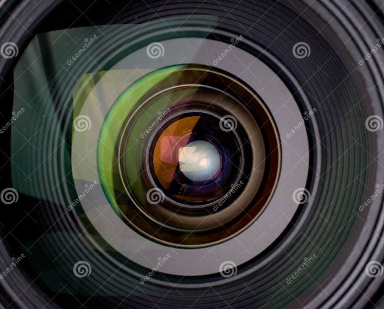 Camera Lens with Reflection Stock Photo - Image of optical, telelens ...