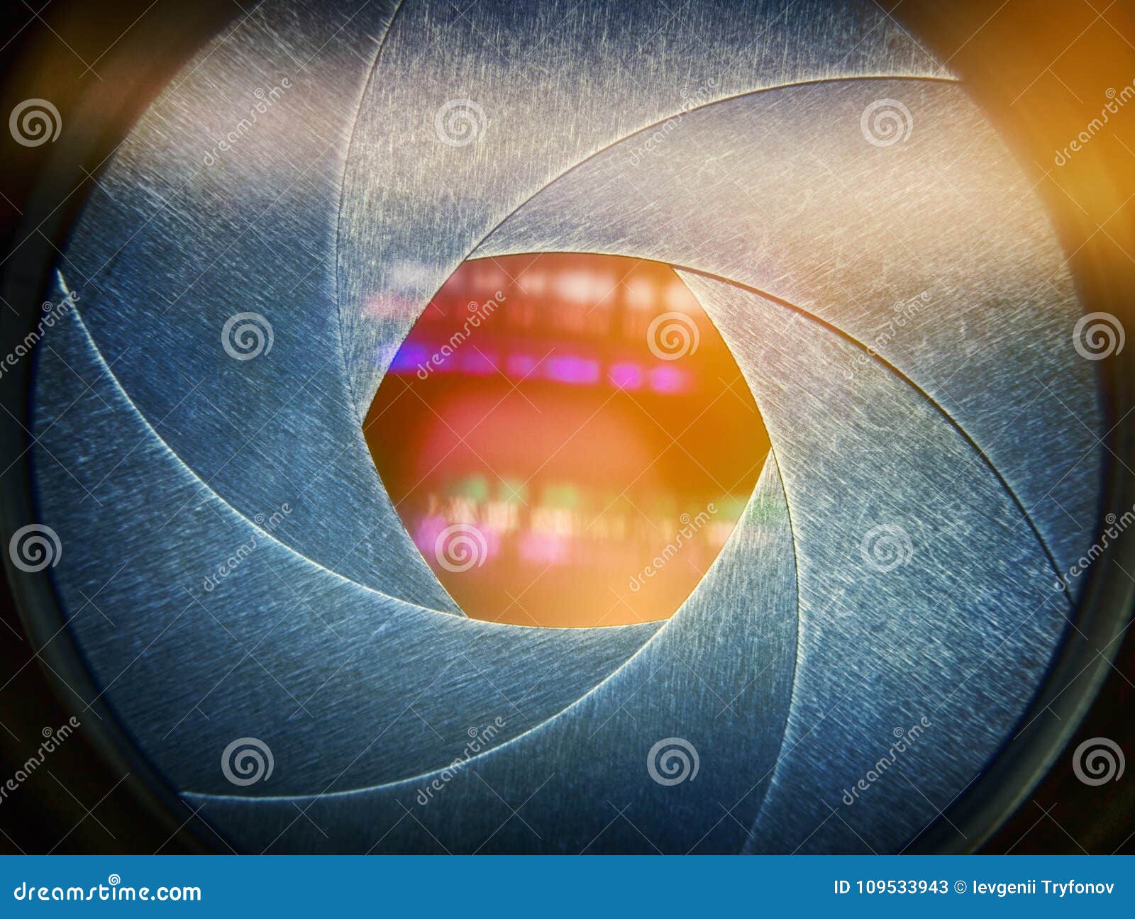 Camera Lens with Lens Reflections. Stock Image - Image of concept, look ...