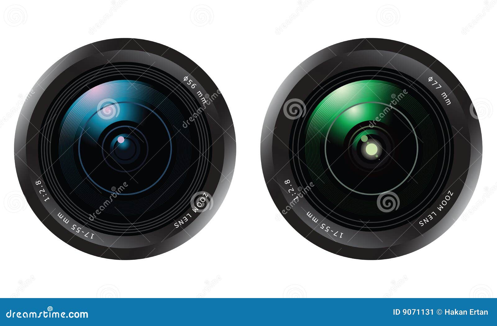 Camera lens set stock vector. Illustration of broadcast - 9071131