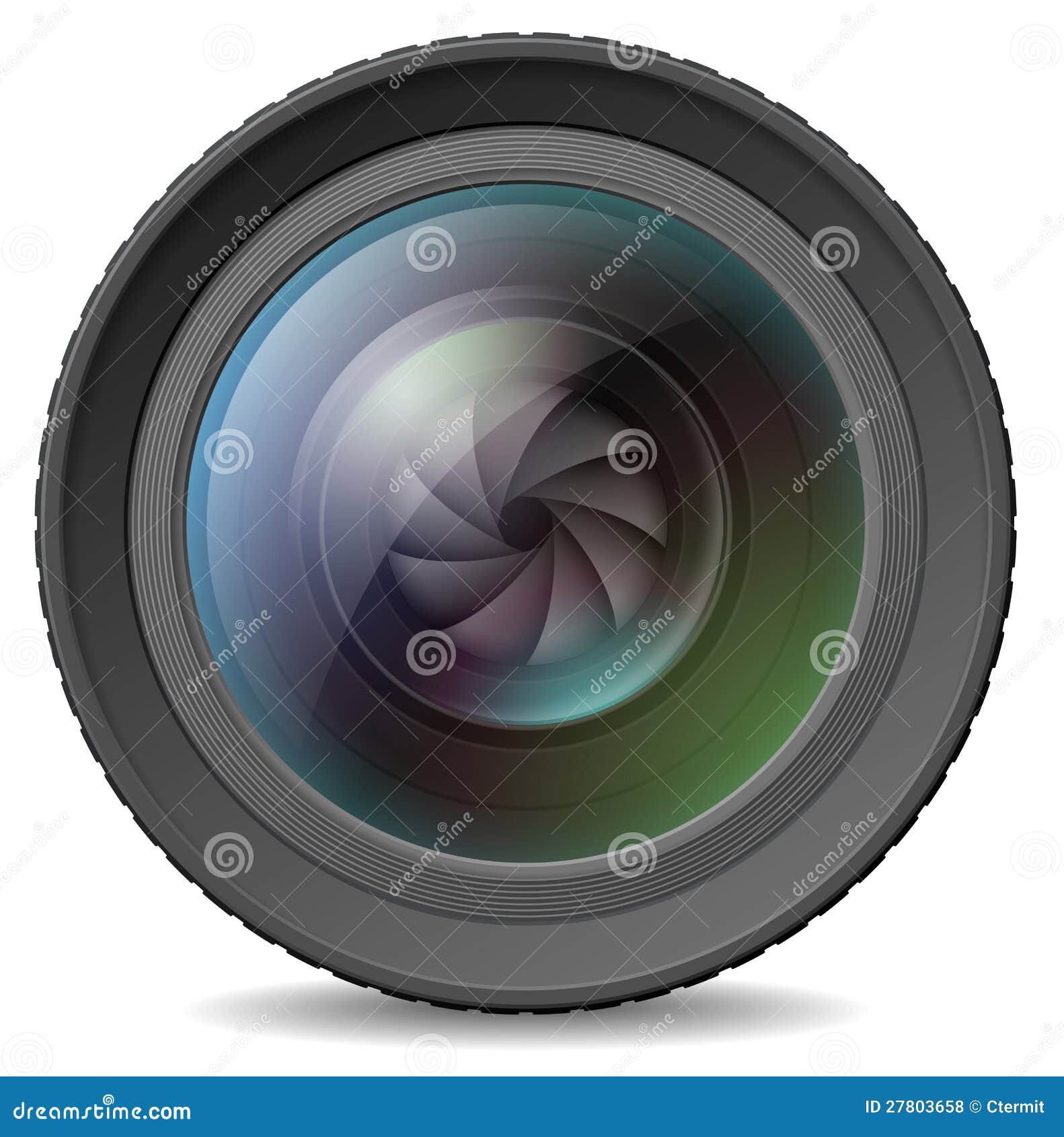 Camera lens with shutter stock vector. Illustration of icon - 27803658