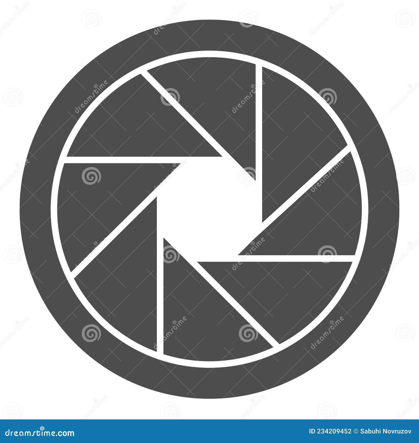 8 Blades Camera Aperture Shutter Icons Vector Illustration ...