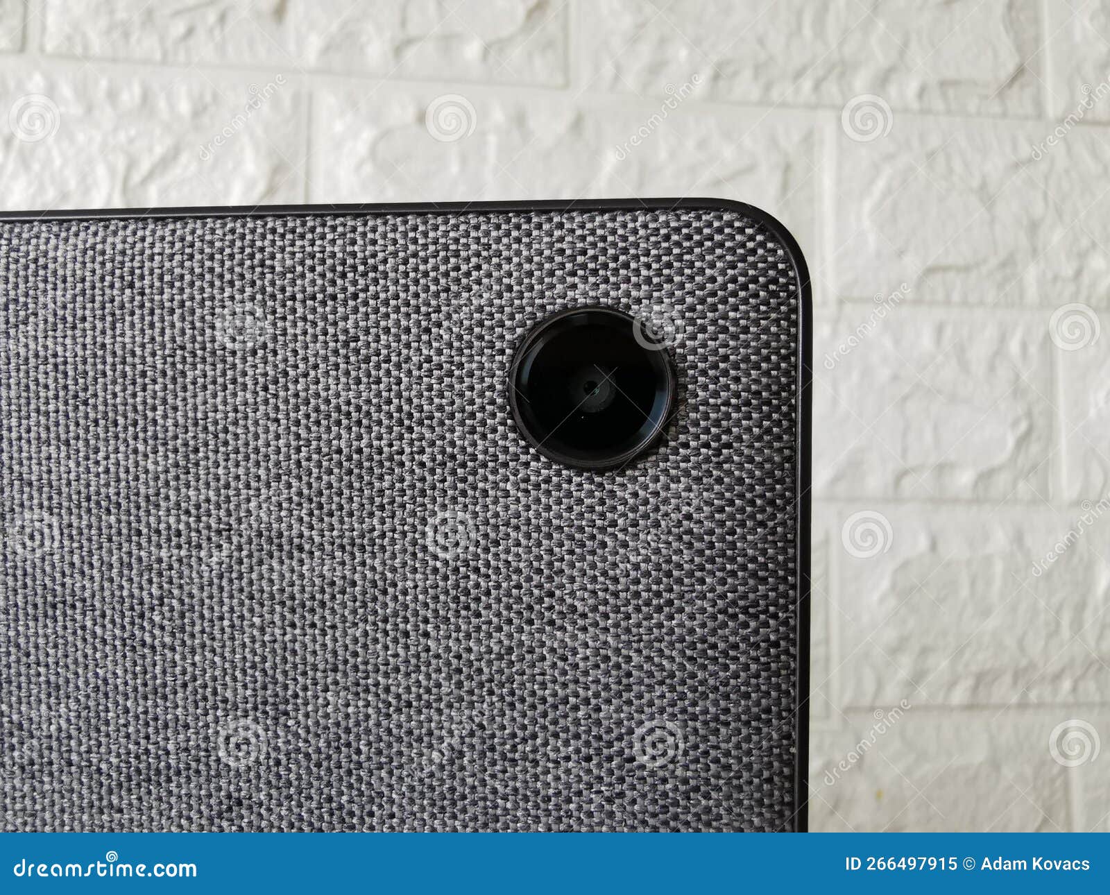 Camera lens on tablet back stock image. Image of digital - 266497915