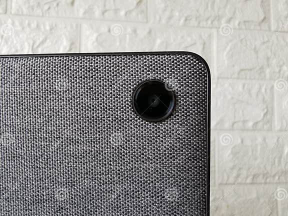 Camera lens on tablet back stock image. Image of digital - 266497915