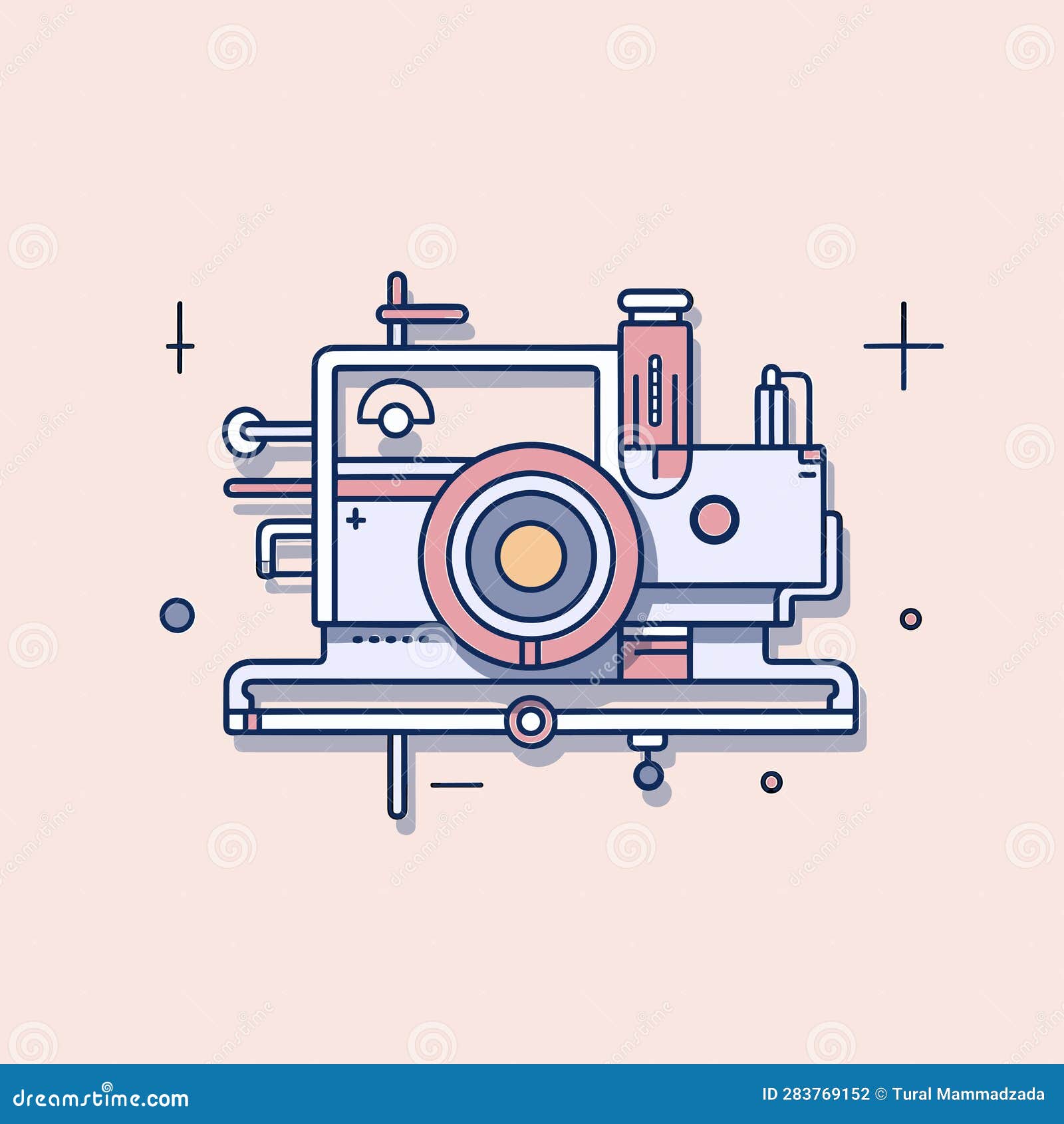 Vector of a Camera with a Lens on Top of it Stock Vector - Illustration ...