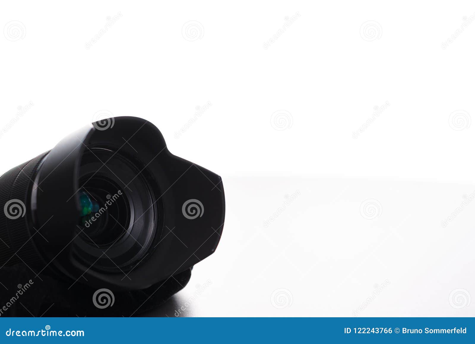 Camera Lense with Reflection Stock Photo - Image of black, photographer ...