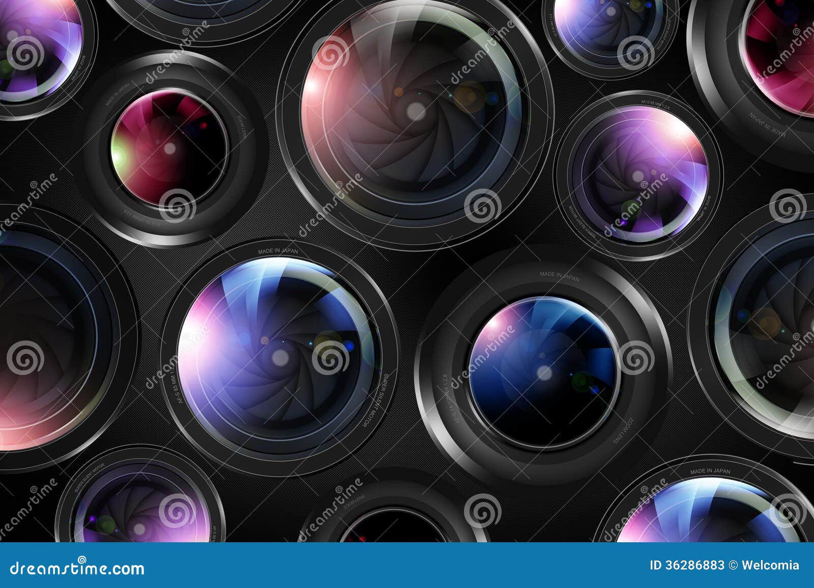Camera Lenses Background stock illustration. Illustration of iris ...