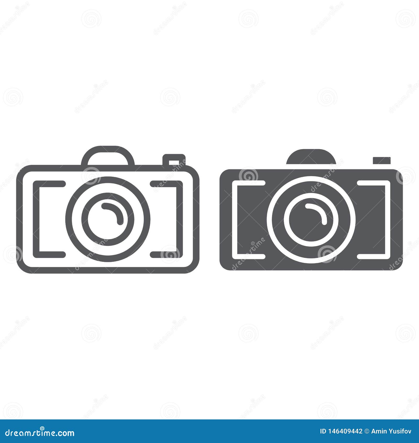 Camera Line and Glyph Icon, Photography and Shoot, Photo Sign, Vector ...