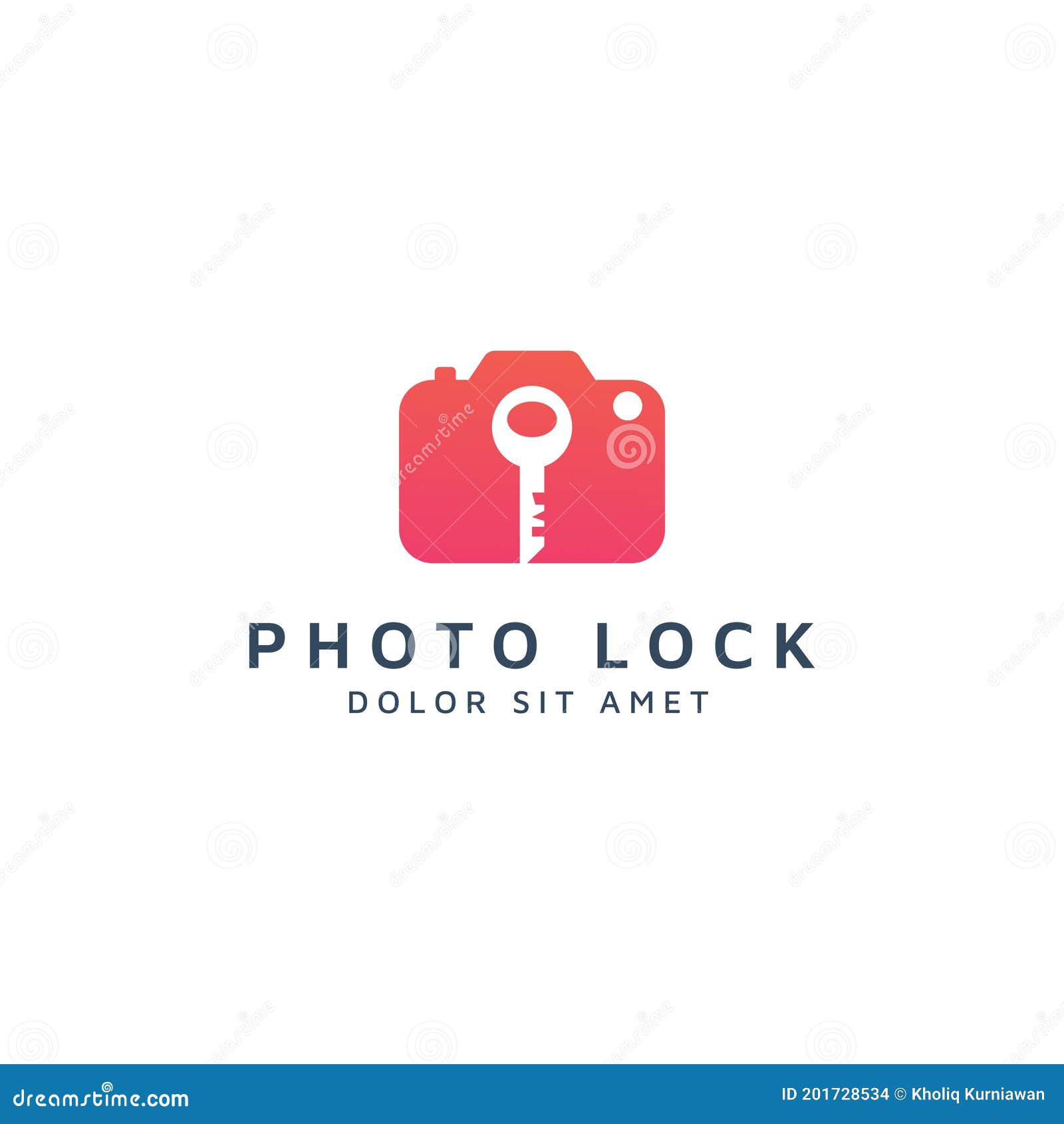 Camera and Lock Negative Space Logo Design Stock Vector - Illustration ...