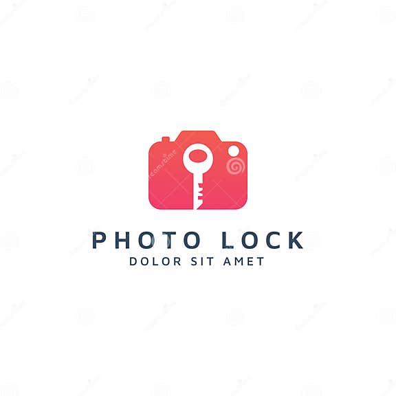 Camera and Lock Negative Space Logo Design Stock Vector - Illustration ...