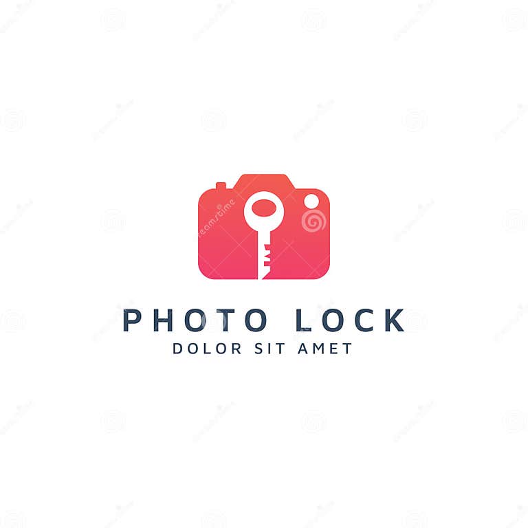 Camera and Lock Negative Space Logo Design Stock Vector - Illustration ...