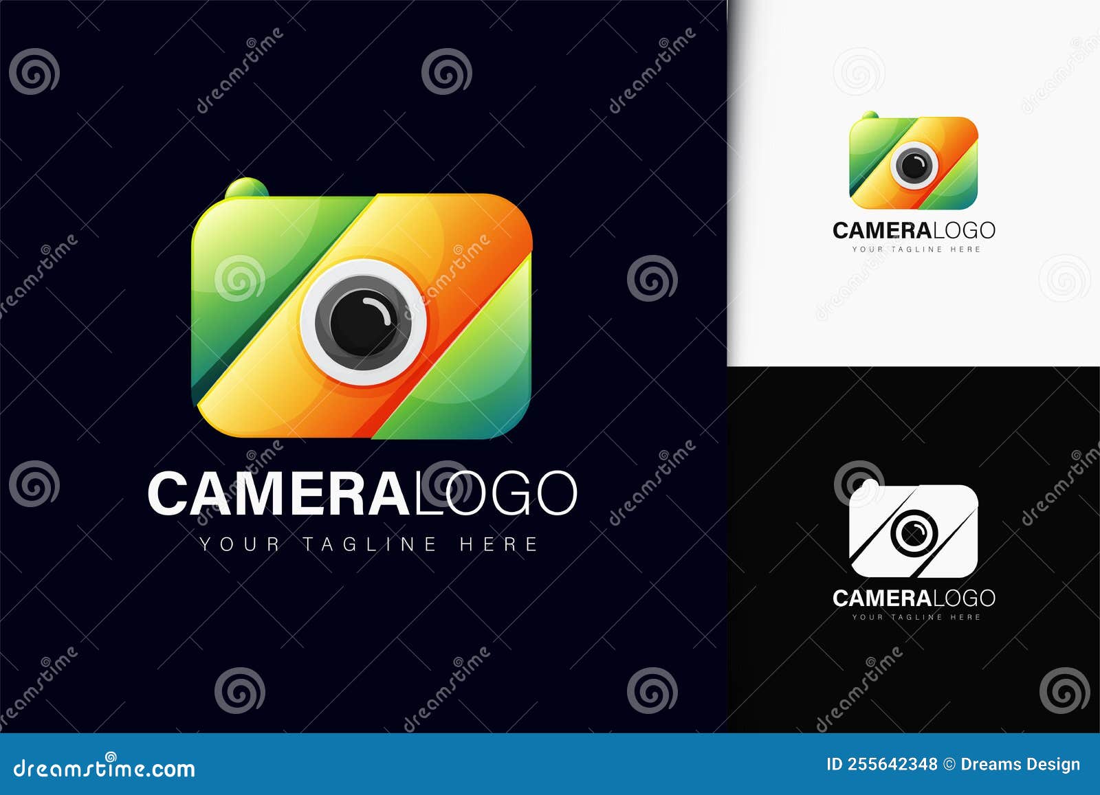 Camera Logo Design with Gradient Stock Vector - Illustration of media ...