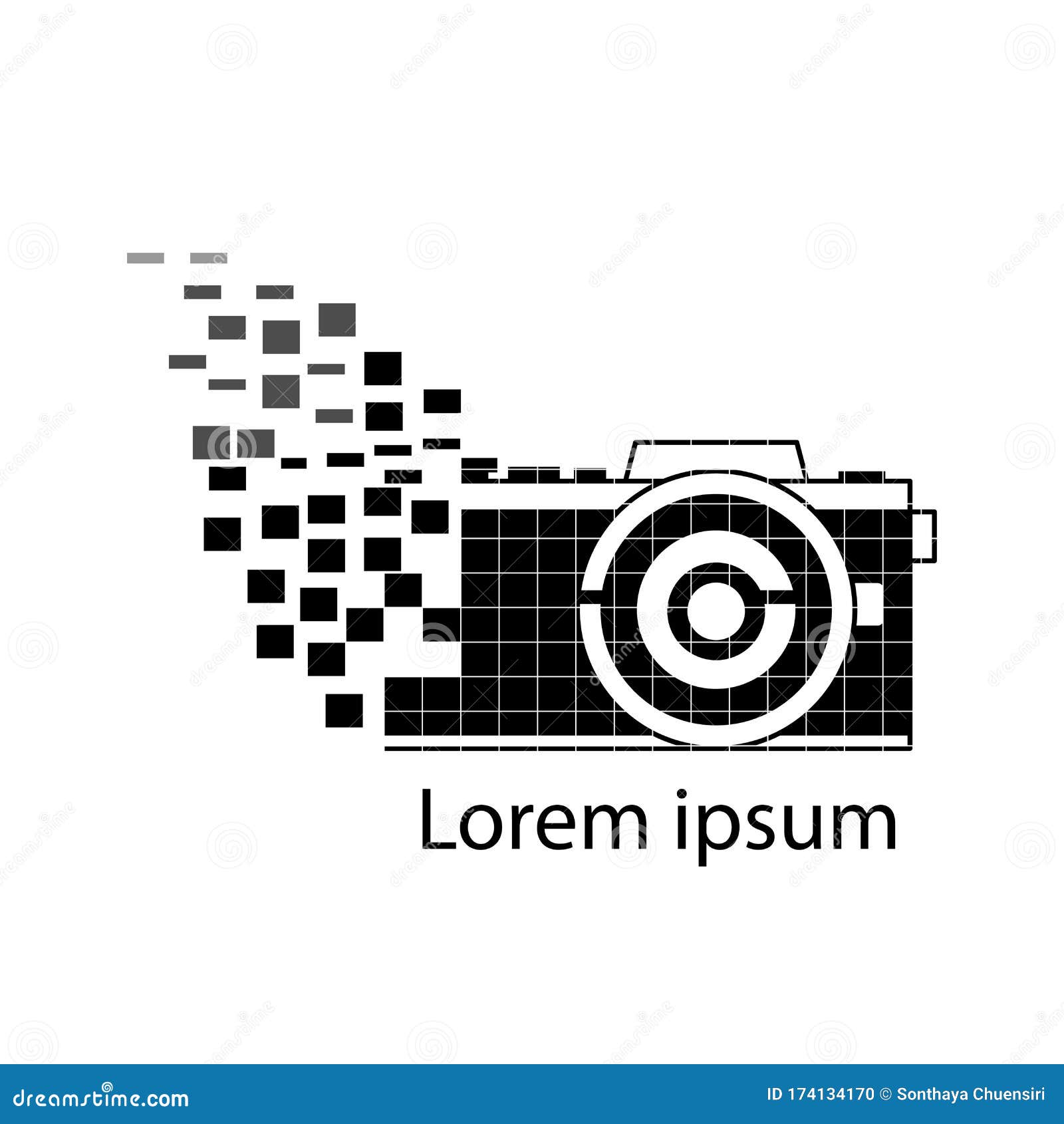 Camera Logo,pixel Art Design,vector Illustrations Stock Vector ...