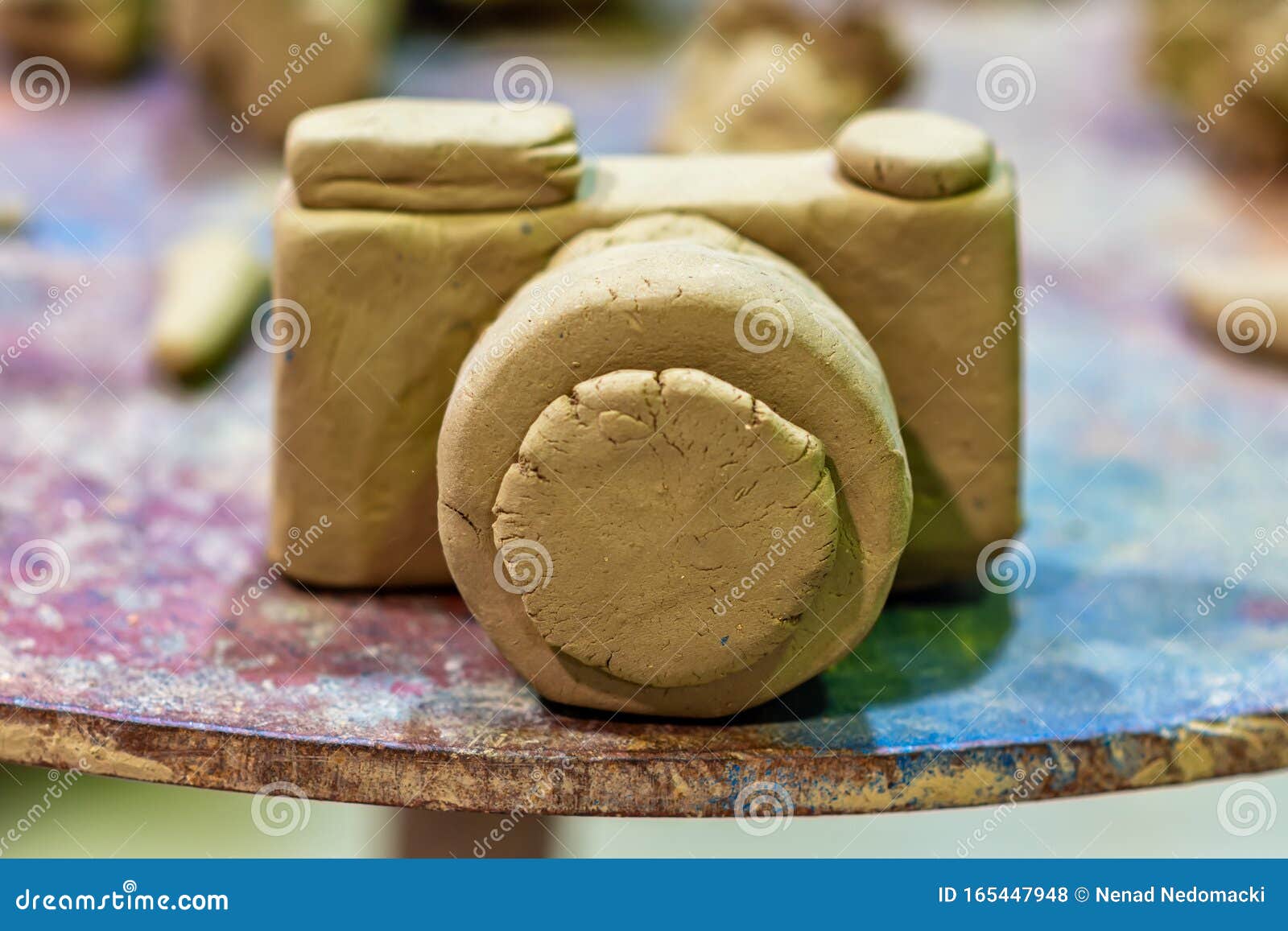 A camera made of clay stock photo. Image of play, inspiration - 165447948
