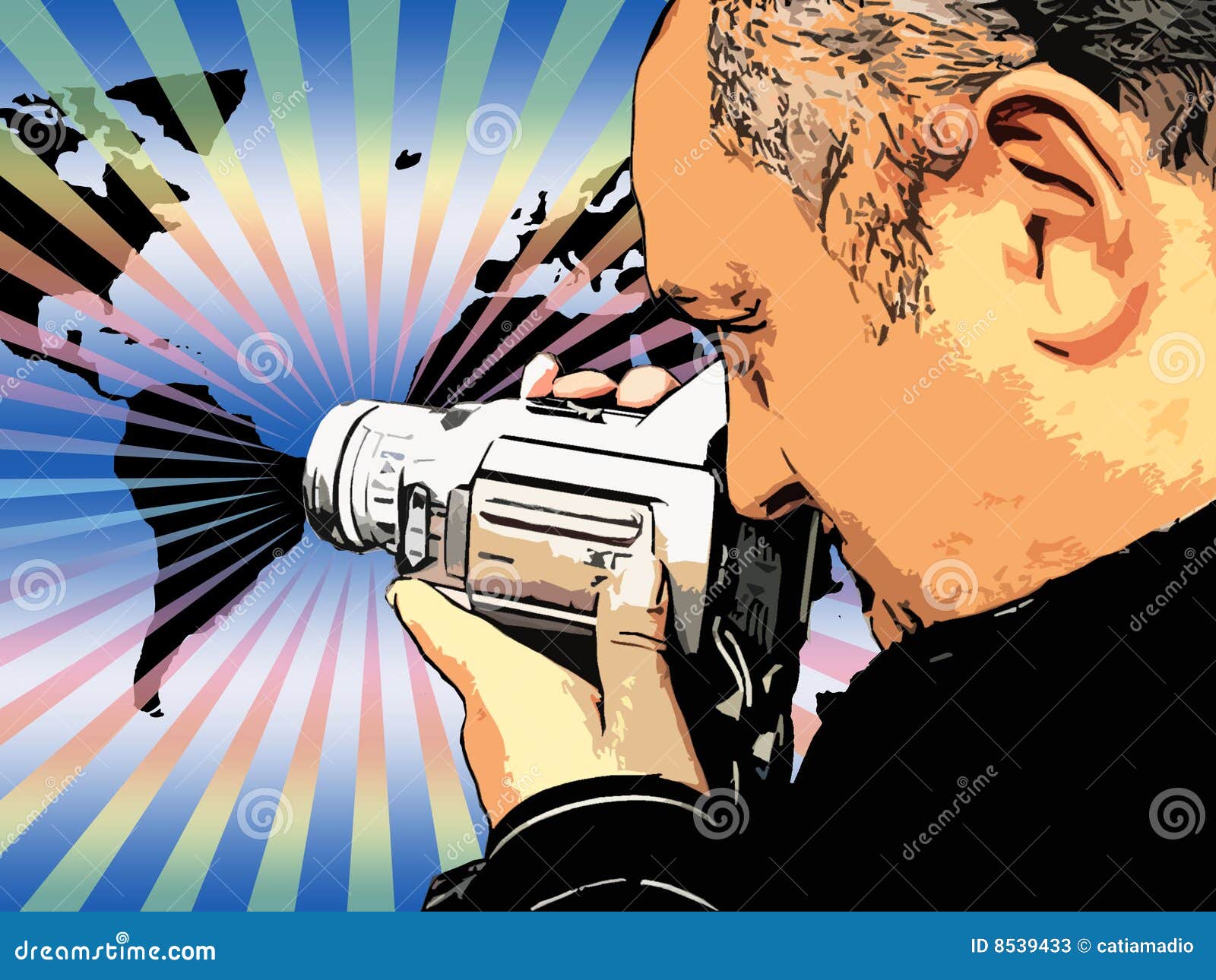 Camera man stock illustration. Illustration of watch, look - 8539433