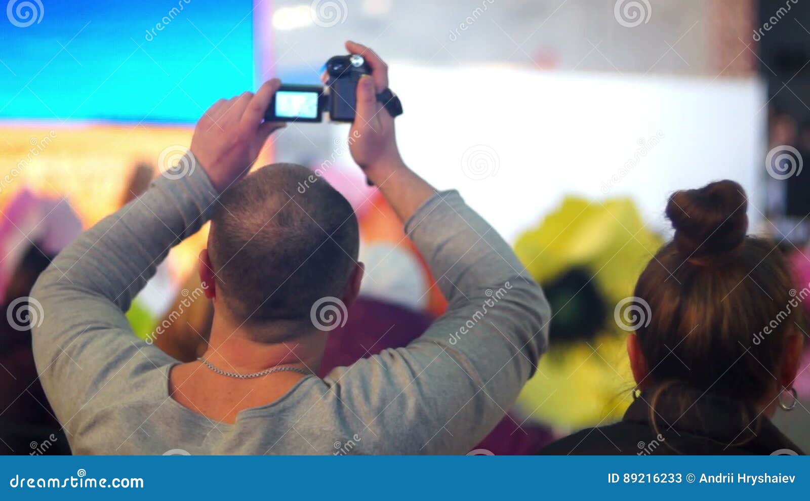 Camera man concert crowd stock video. Video of party - 89216233