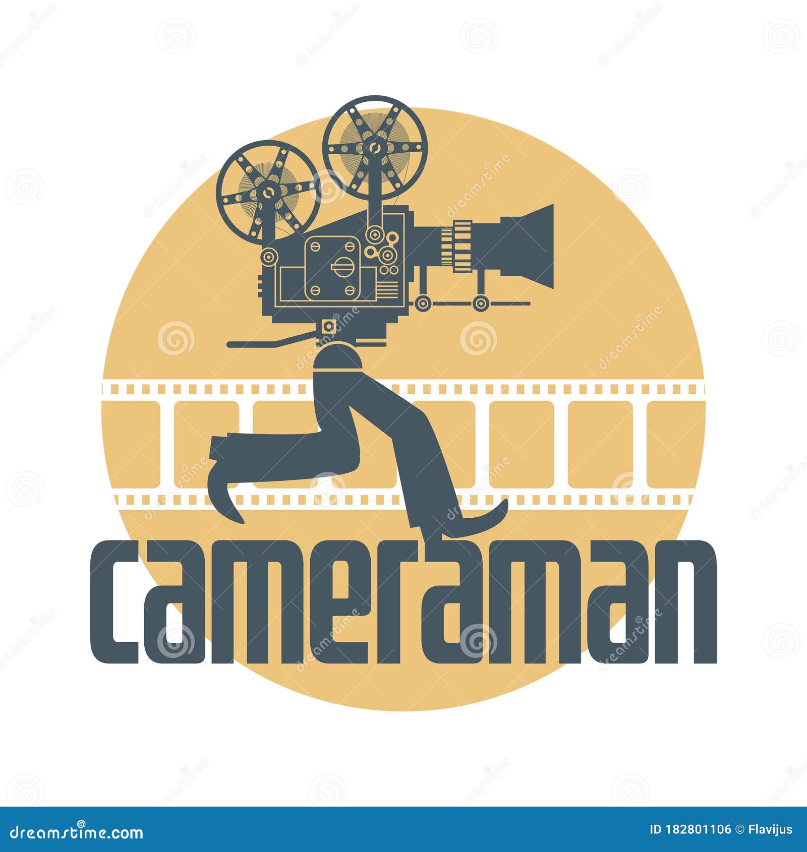Camera Man, Vector Illustration Stock Vector - Illustration of object ...