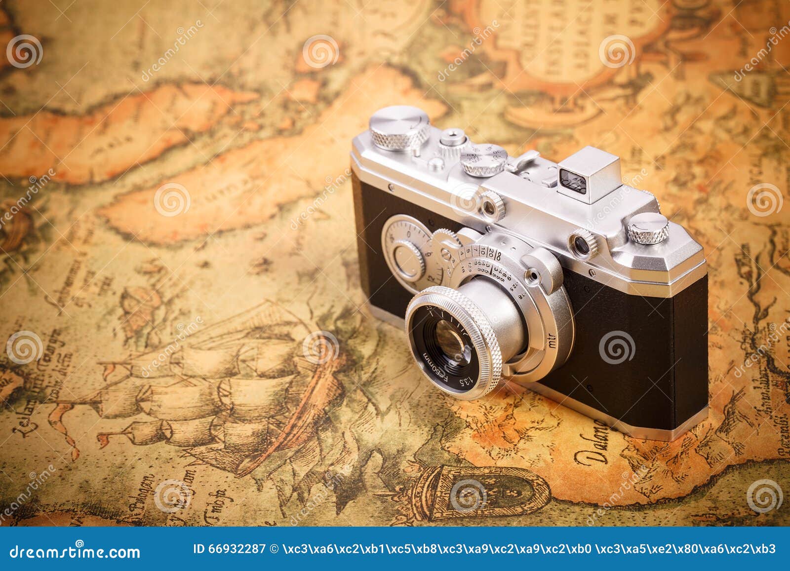 The camera on the map stock image. Image of passport - 66932287