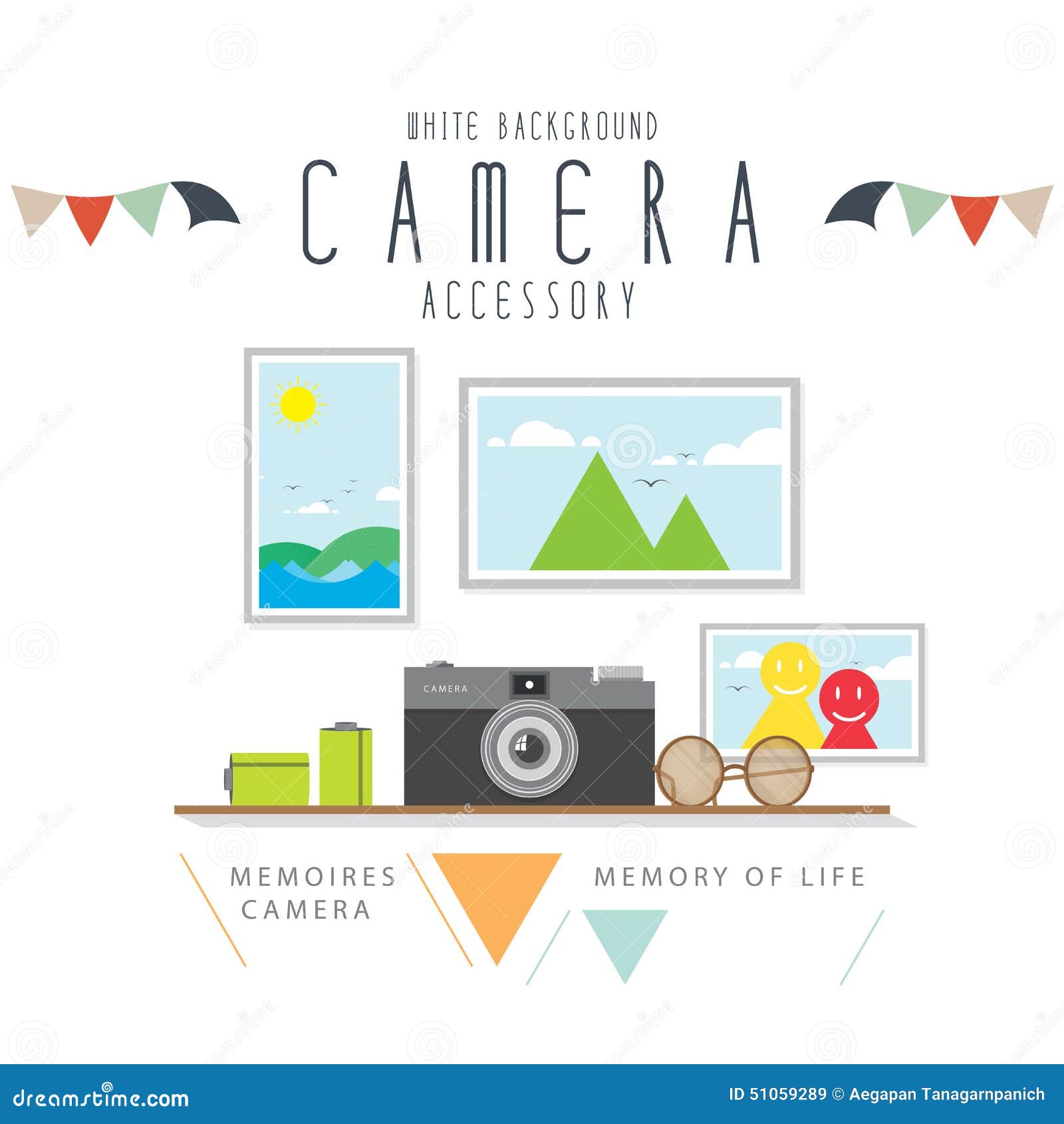 Camera Memories of the Holidays. Stock Vector - Illustration of minimal ...