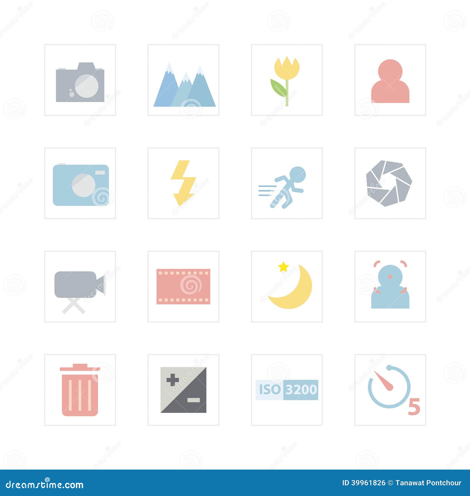 Camera menu icon set. stock vector. Illustration of partial - 39961826