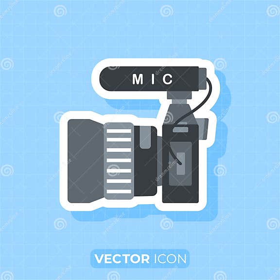 Camera with Microphone Icon,Flat Design Element Stock Vector ...