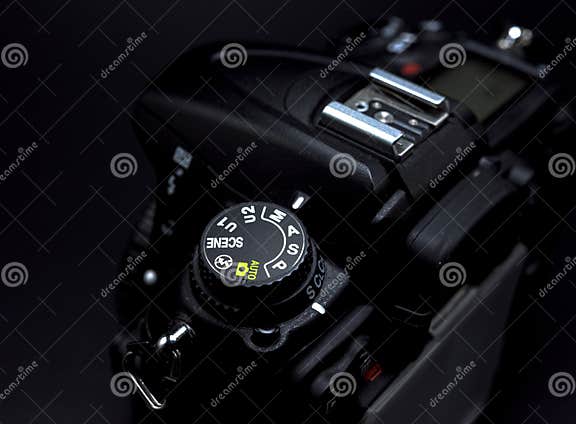 Camera Mode Dial Shutter Priority Mode Stock Image - Image of autofocus ...