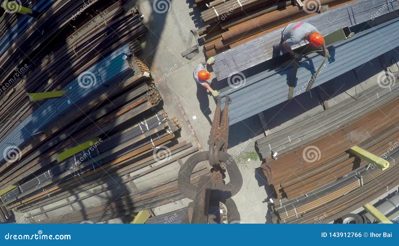 The Camera is Mounted on a Crane Hook, Work on a Metalbase, Shooting ...