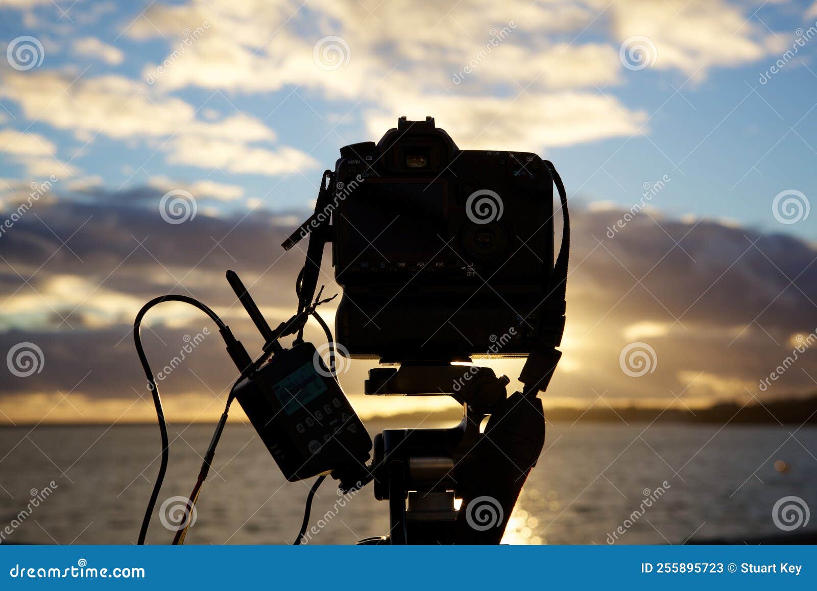 Filming Timelapse of Sunset Over Sea Stock Image - Image of dslr ...