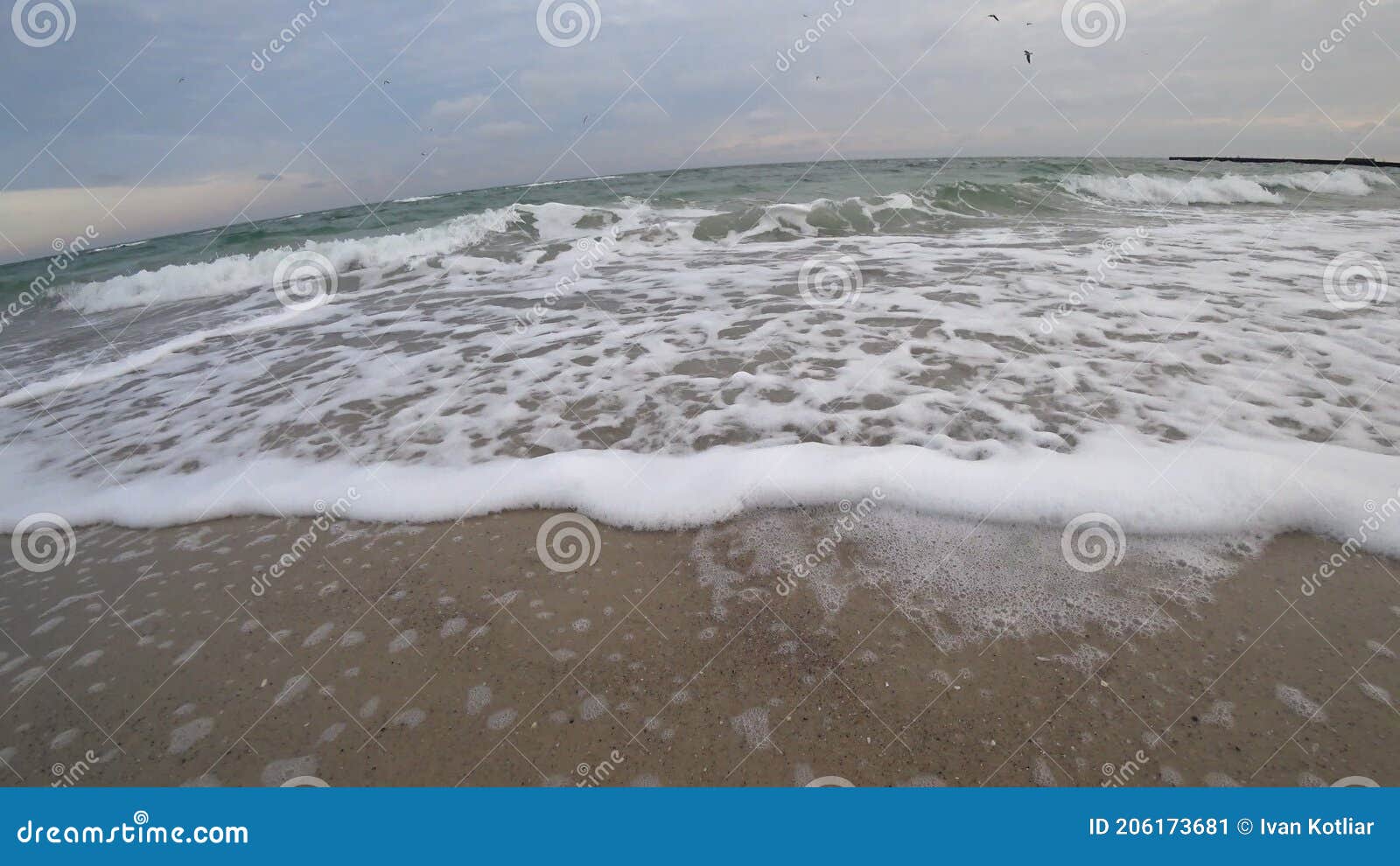Camera Movement through Empty Sea Beach in Winter Stock Video - Video ...