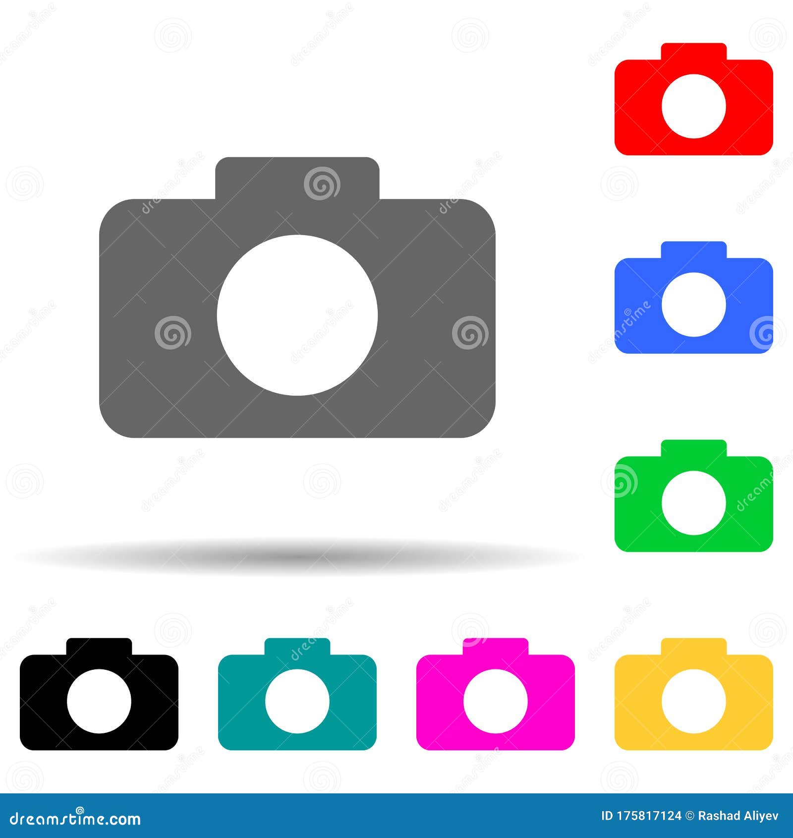 Camera Multi Color Style Icon. Simple Thin Line, Outline Vector of Web Icons for Ui and Ux ...