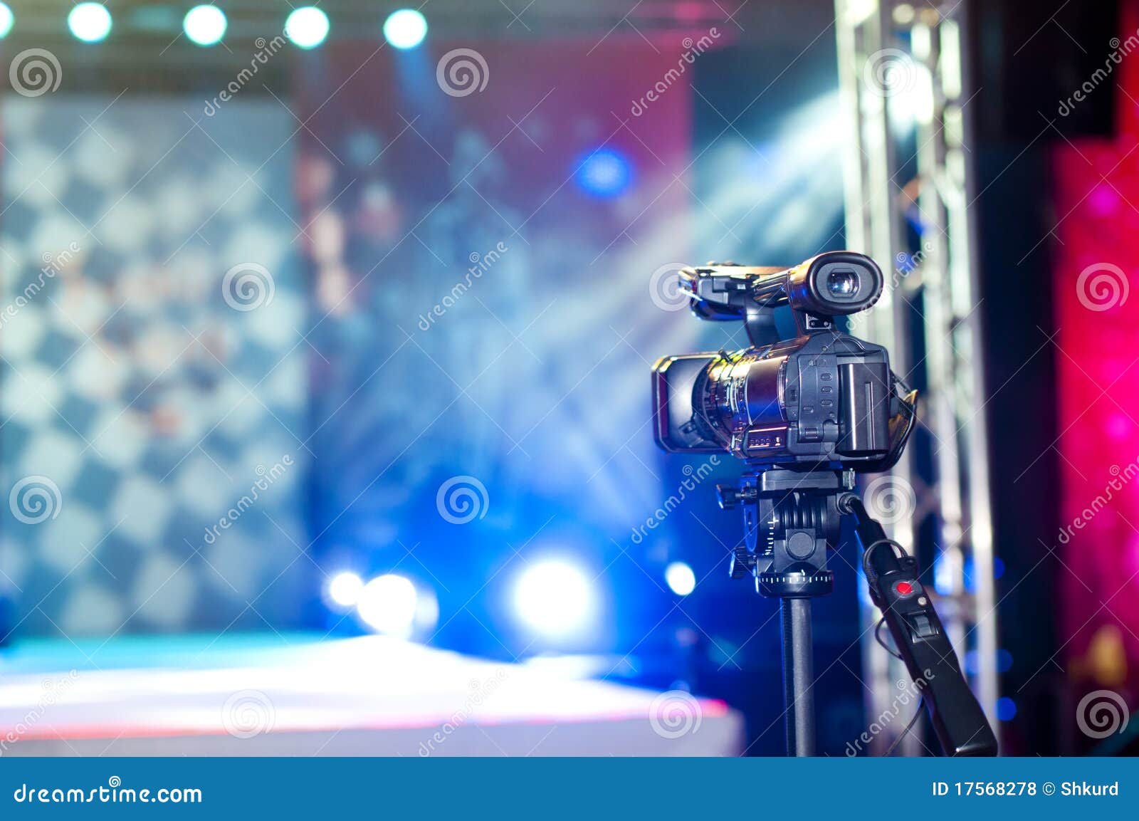 Camera near the podium stock photo. Image of performance - 17568278