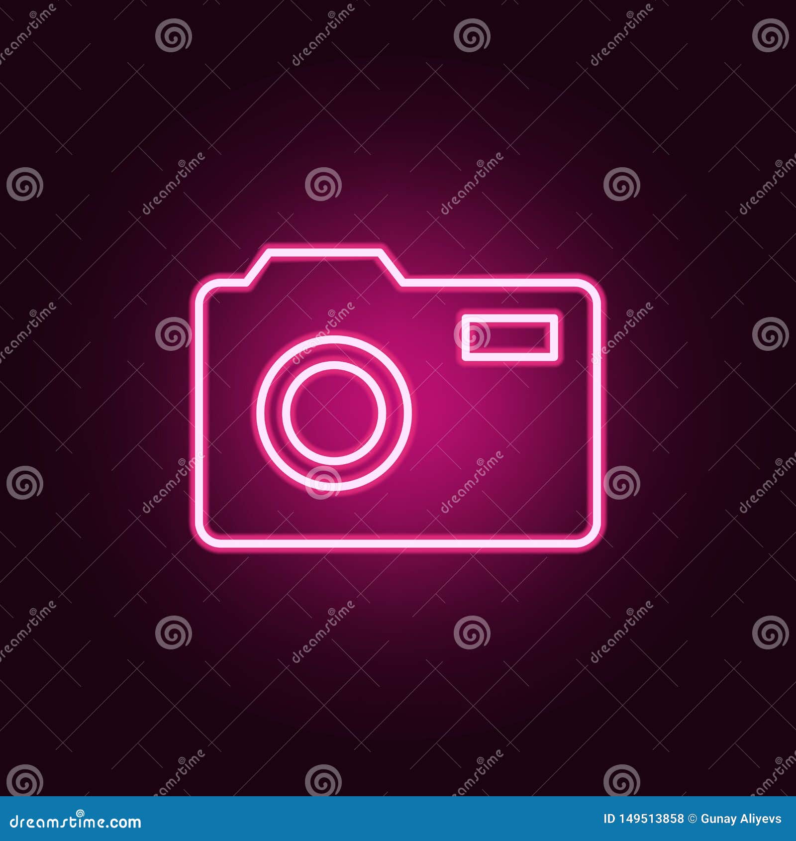 Camera Neon Icon. Elements of Web Set Stock Illustration - Illustration ...