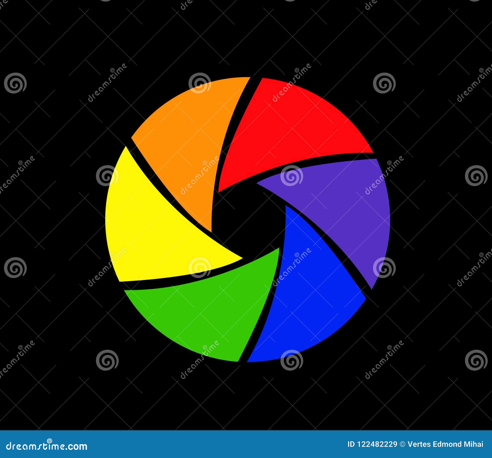 Camera objective icon stock vector. Illustration of shutter - 122482229