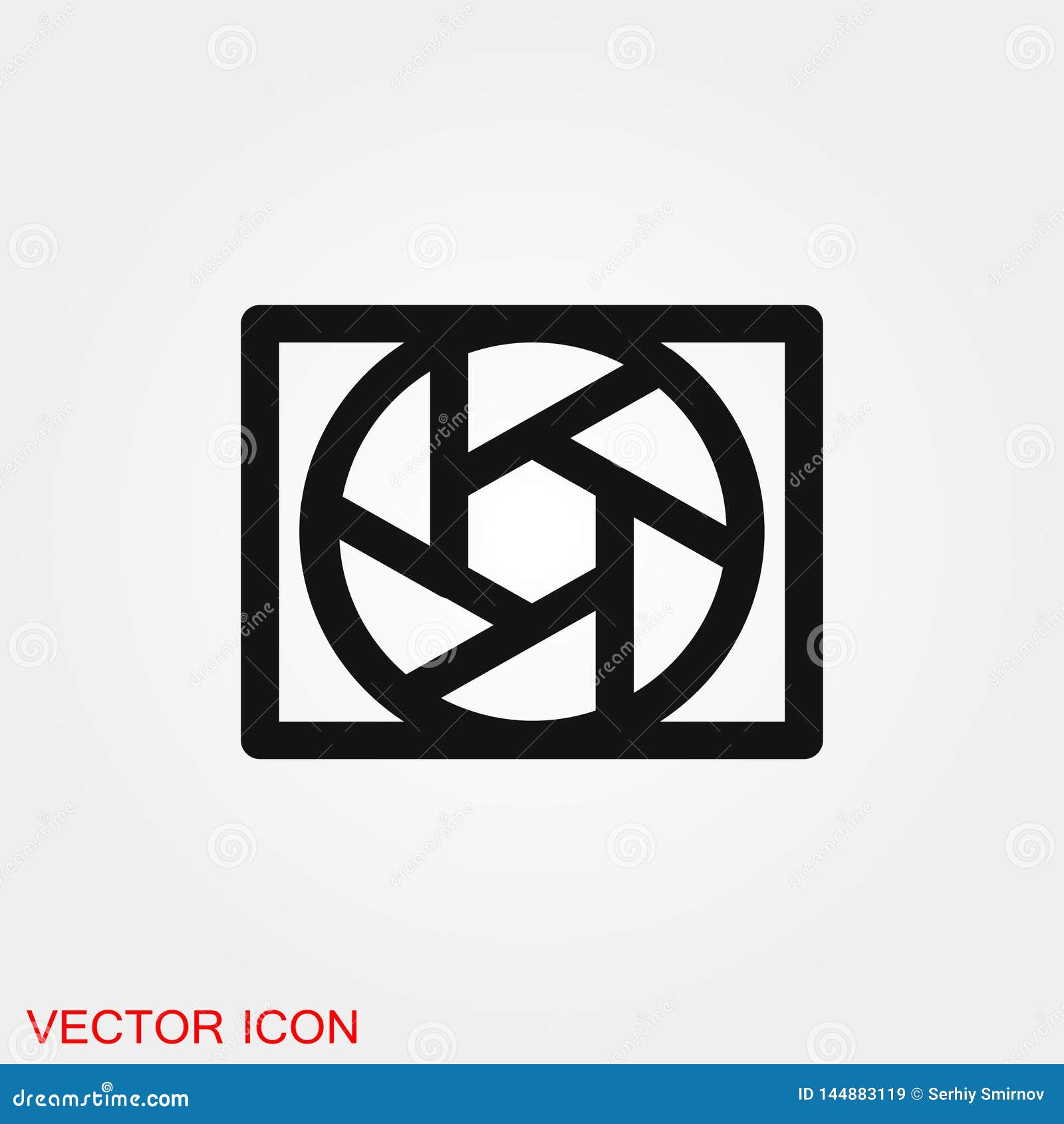Camera Objective Icon Vector Sign Symbol for Design Stock Illustration ...