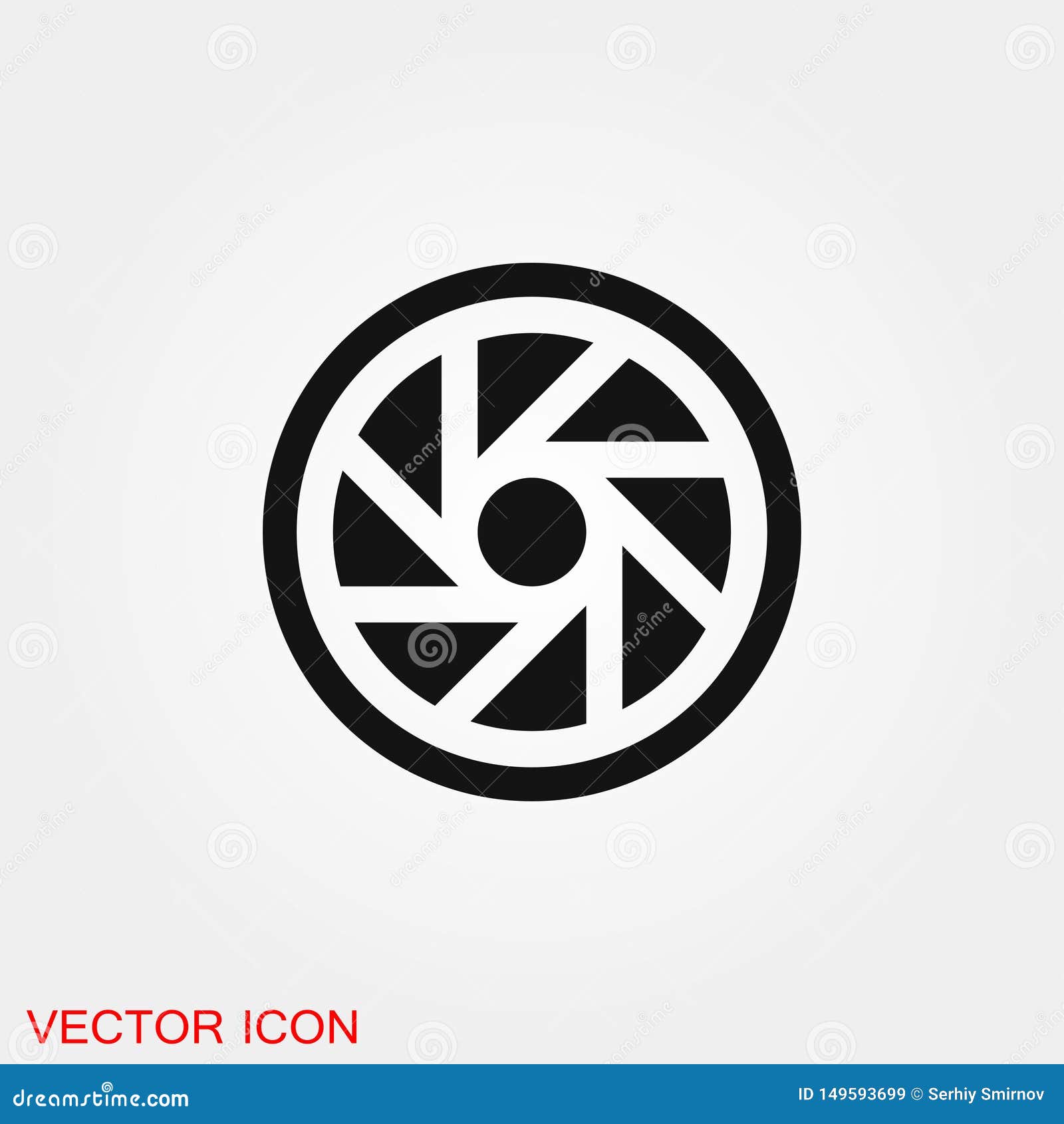 Camera Objective Icon Vector Sign Symbol for Design Stock Illustration ...