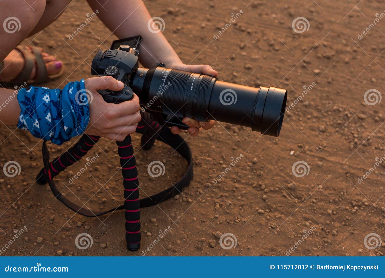 Camera Operator Preparing Dslr Camera Stock Photo - Image of camera ...