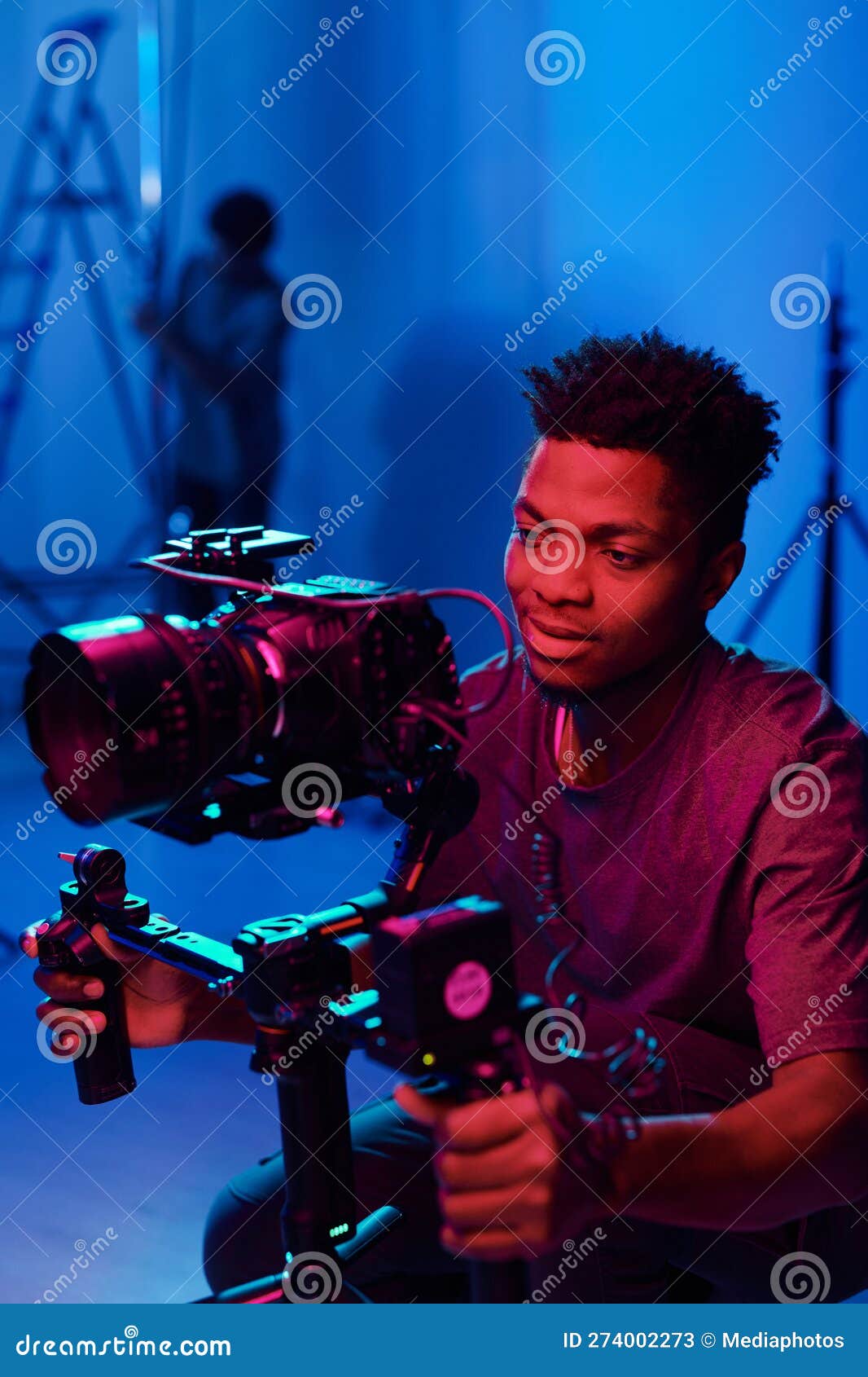 Camera Operator Shooting Process Stock Image - Image of operator ...