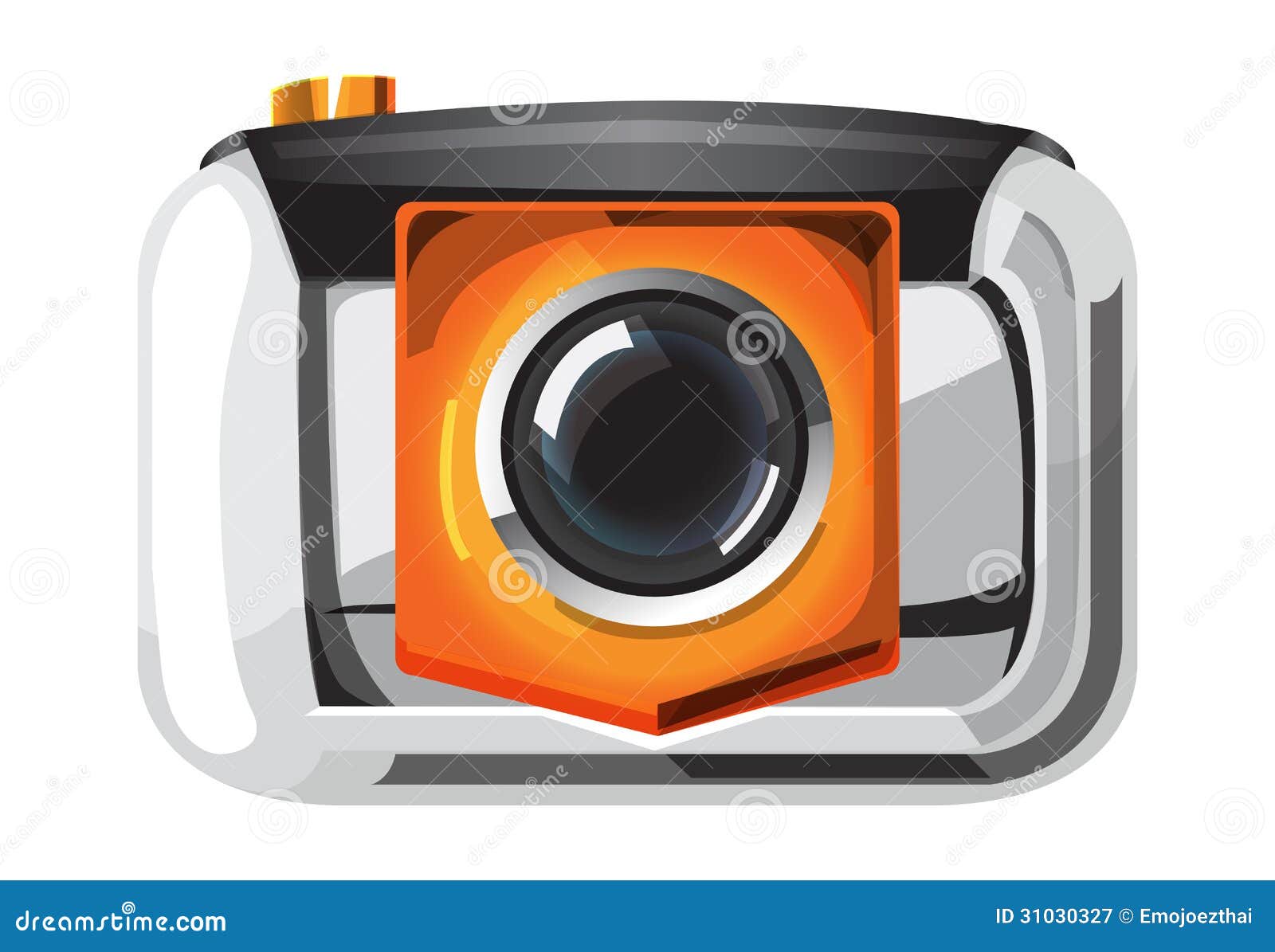 Camera Orange stock illustration. Illustration of retro - 31030327