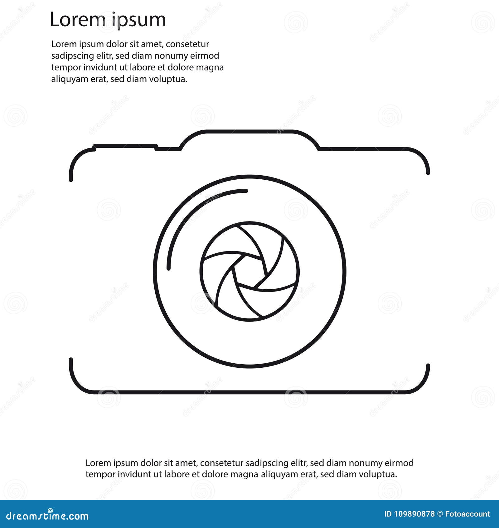 Camera Outline Vector Icon - Isolated on White Background Stock Vector ...