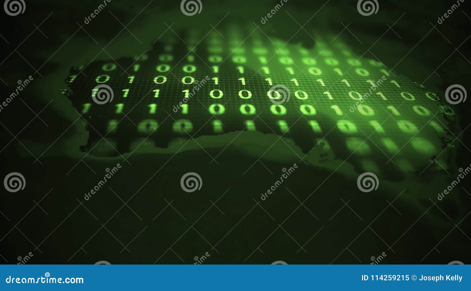 Camera Pans Over Australia with Green Binary Overlay Stock Video ...