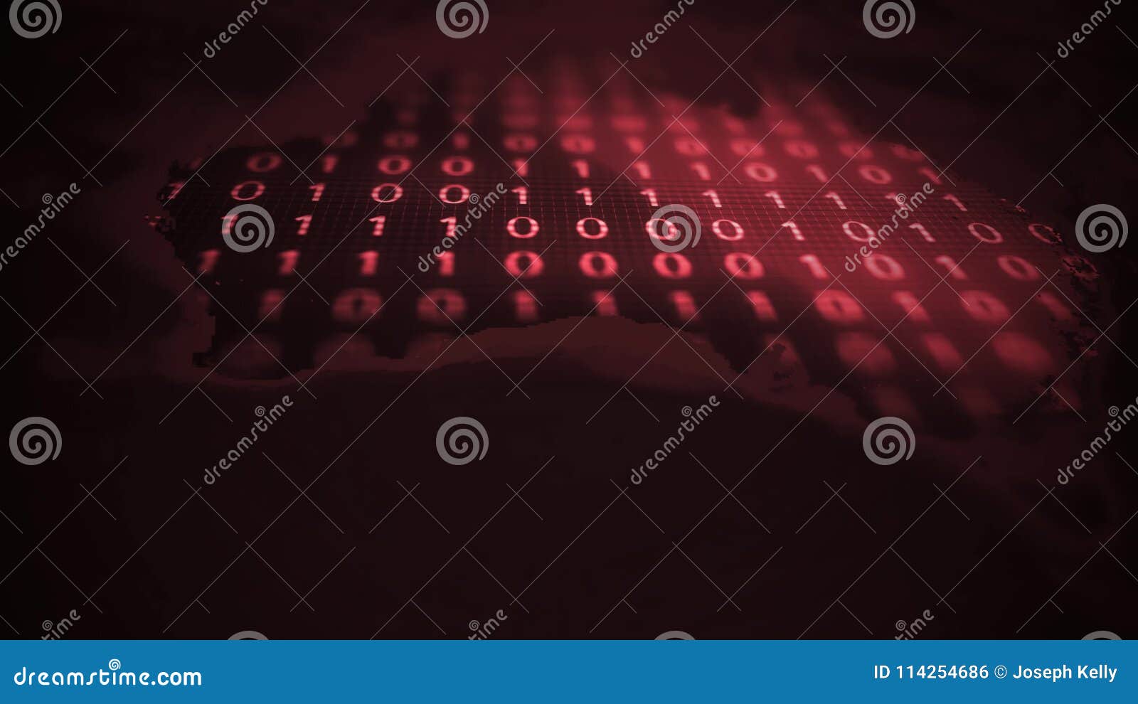 Camera Pans Over Australia with Red Corrupt Binary Overlay Stock ...