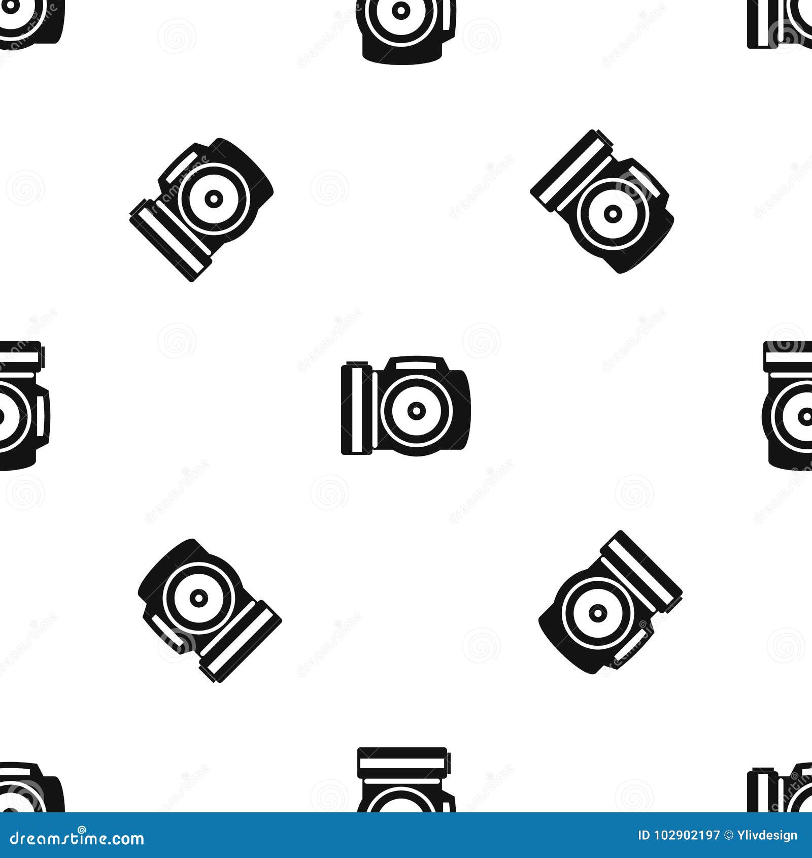 Camera Pattern Seamless Black Stock Vector - Illustration of button ...