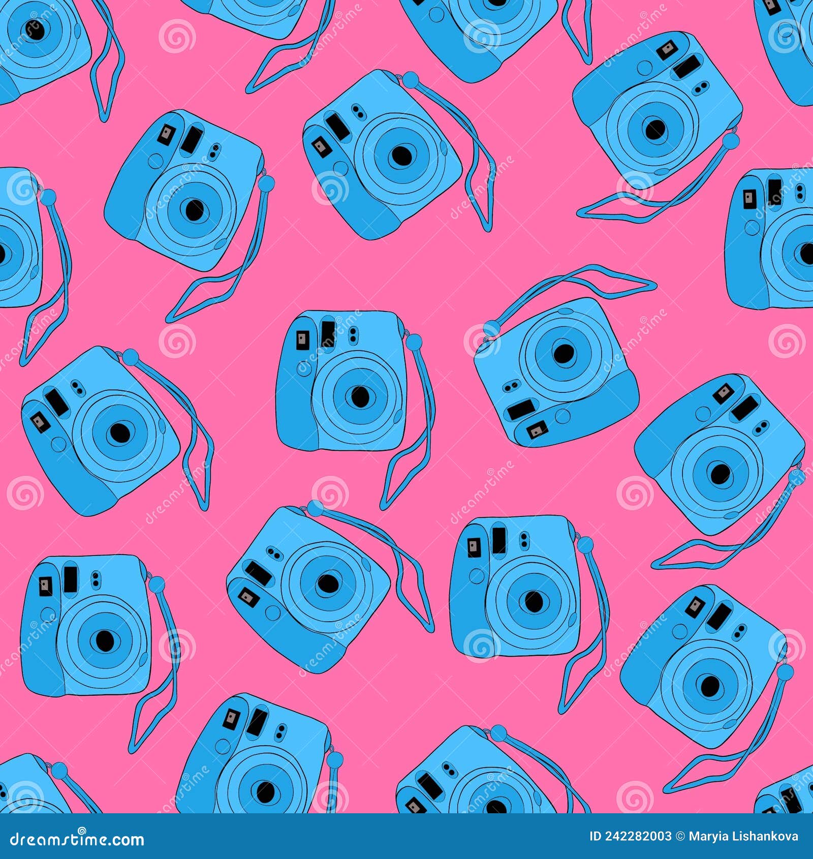 Camera Pattern. Retro Cameras Stock Vector - Illustration of pattern ...